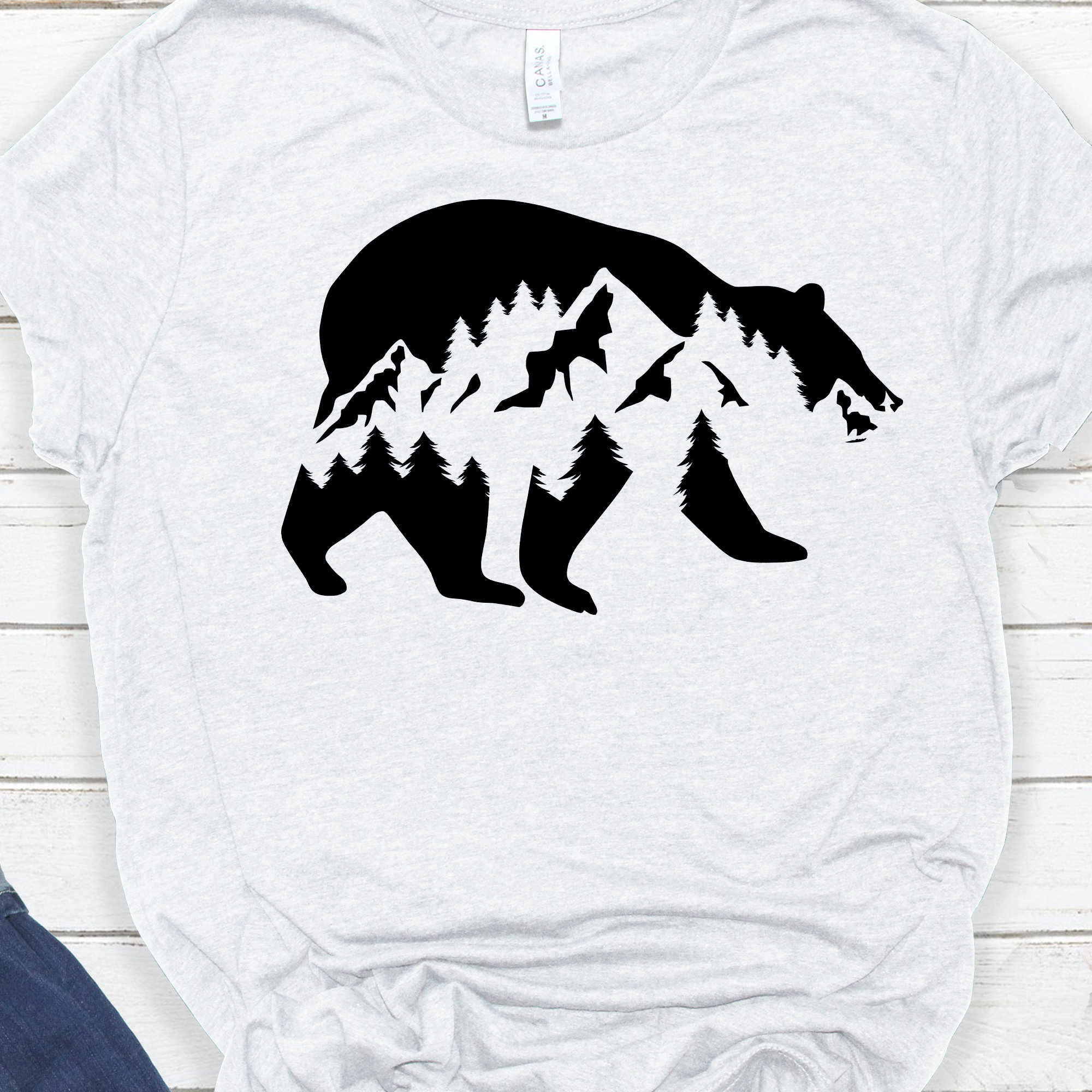 Bear Outdoor Scene Svg | Bear Clipart | Mountain Png | Camping Scene ...