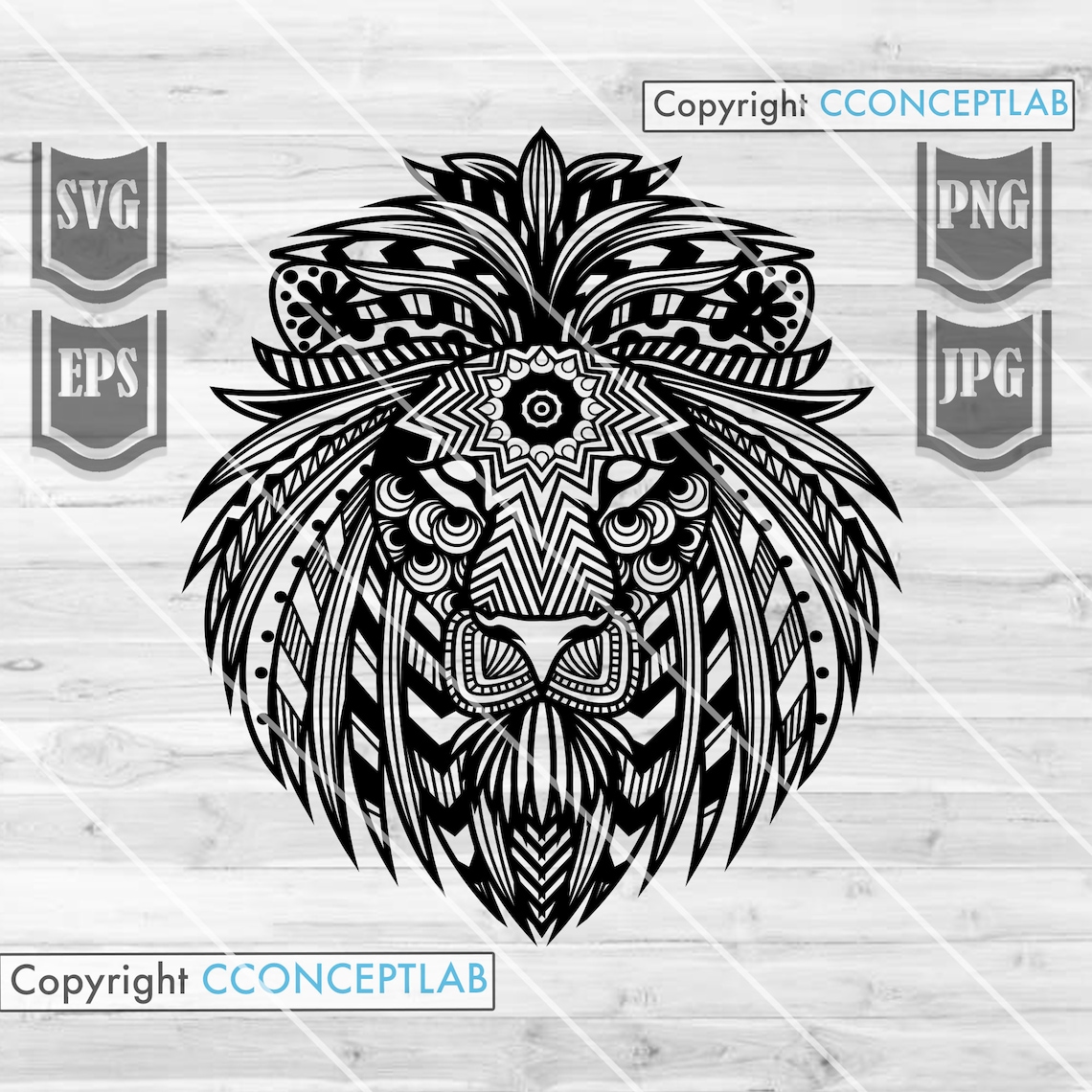 Mandala Lion Svg Geometric Pattern Animal Clipart Wild - Etsy