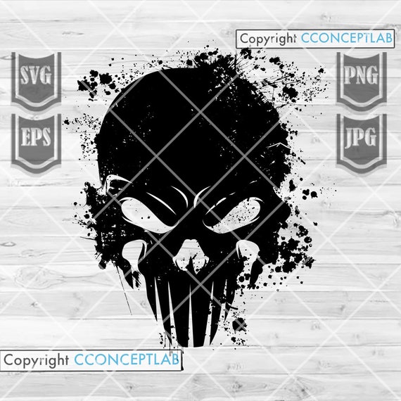 Distressed Skull Svg Skull Head Svg Skull Clipart Skull | Etsy