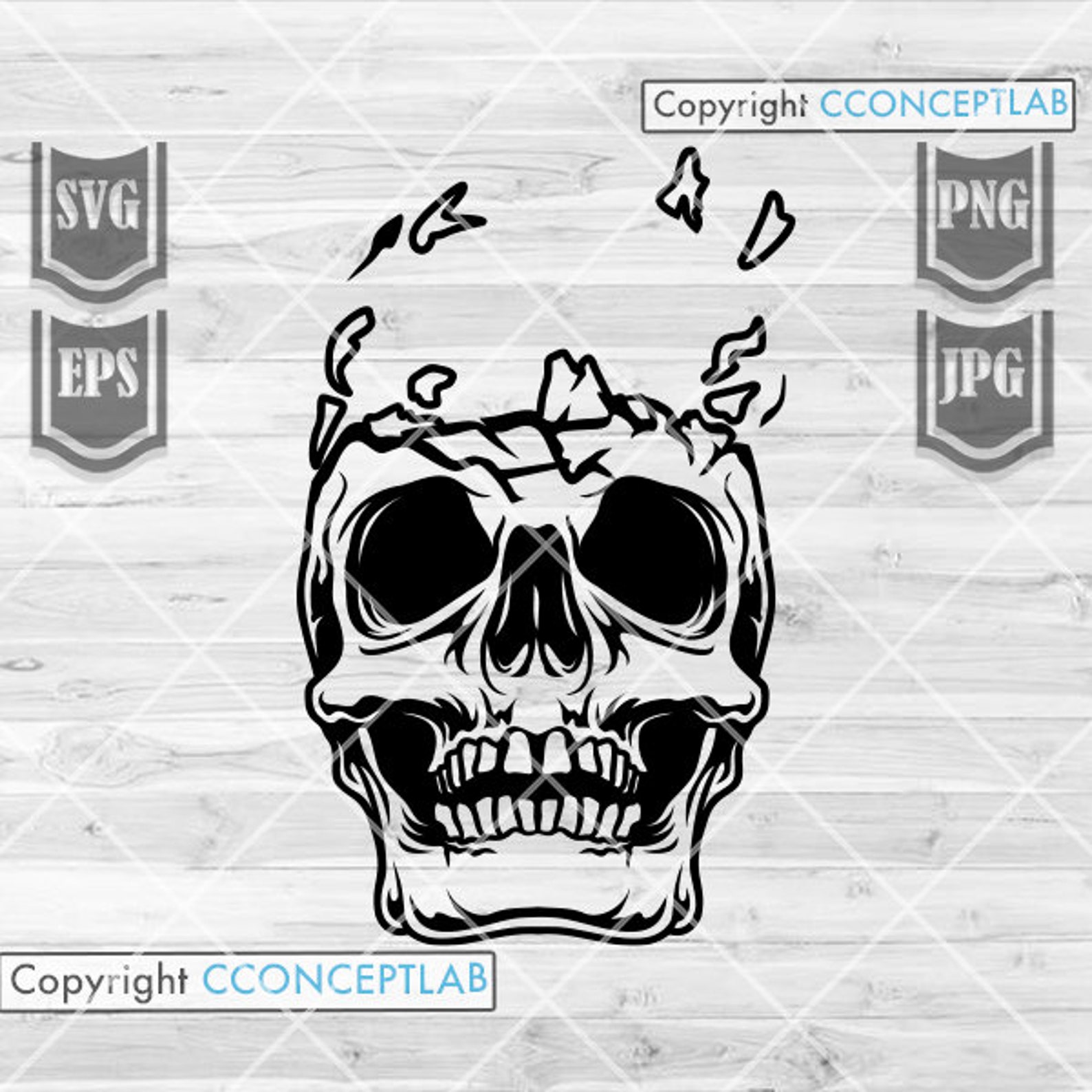 Skull Broken Head Svg Broken Human Skull Svg Broken Skull - Etsy UK