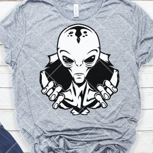 Ripped Alien Shirt Svg | Celestial Clipart | UFO Stencil | Alien Cut ...