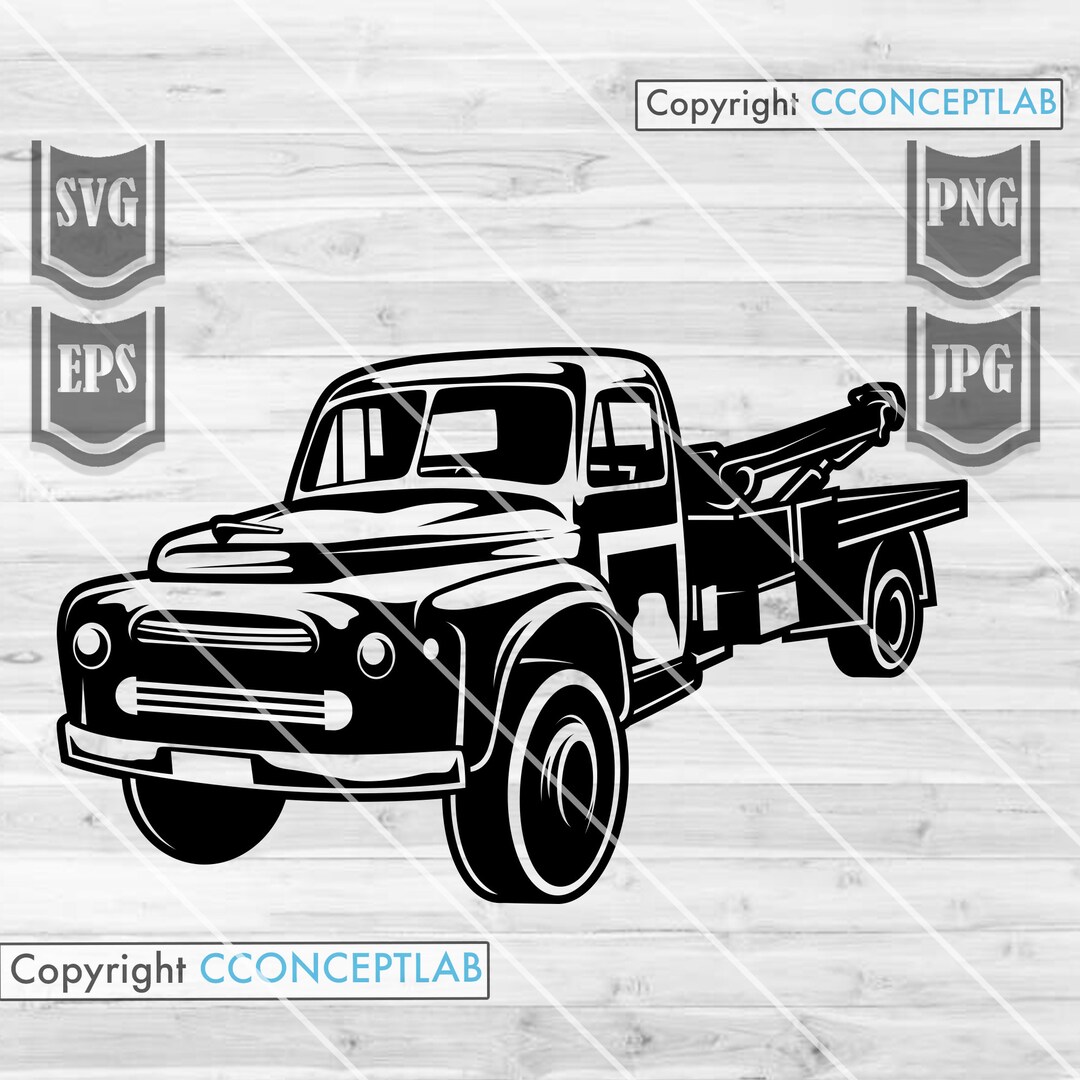 Tow Truck Svg | Towing Vehicle Stencil | Trucker Dad T-shirt Gift Idea ...