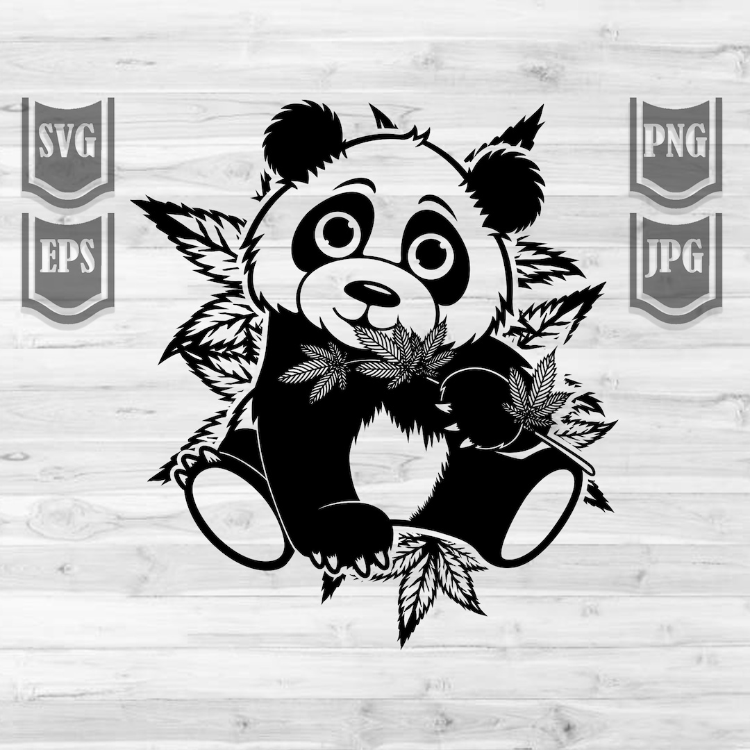 Cute Panda Eating Weed Svg File Rasta Panda Panda Svg Cute Panda Svg ...