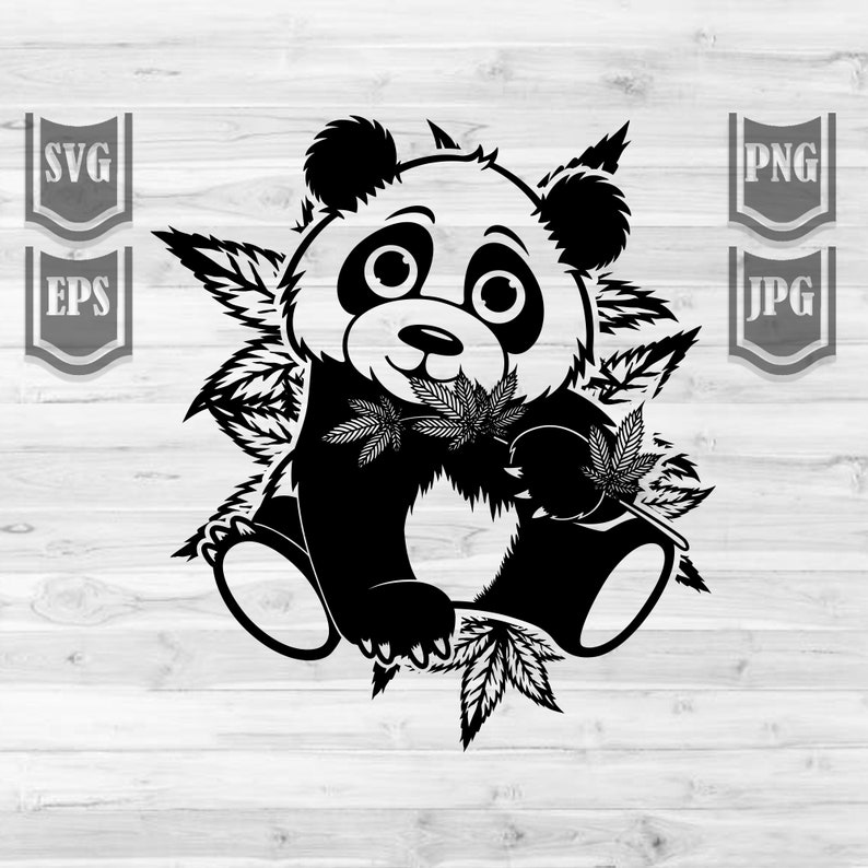 Cute Panda Eating Weed Svg File Rasta Panda Panda Svg | Etsy