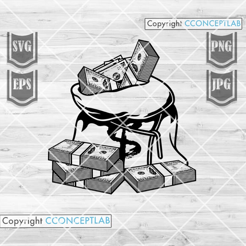 Money Bag Svg Money Svg Money Bag Png Money Clipart - Etsy