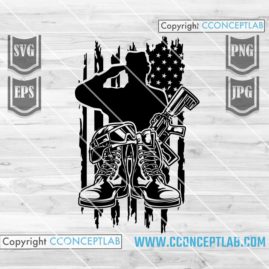 Veteran Salute Svg | USA Military Dad Cutfile | US Army Stencil ...