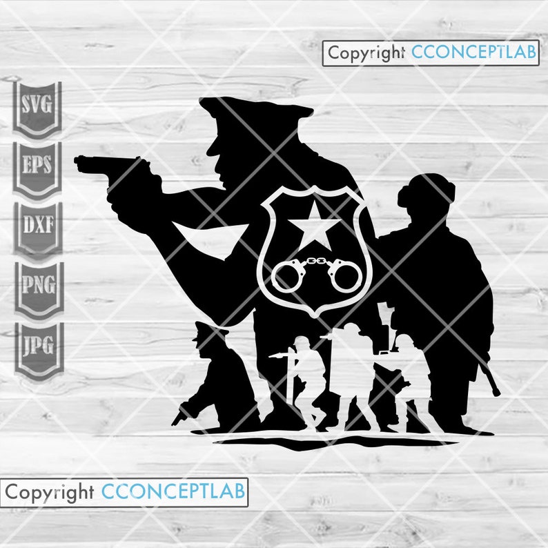 Police Scene Svg Policeman Clipart First Dispatcher Cut - Etsy