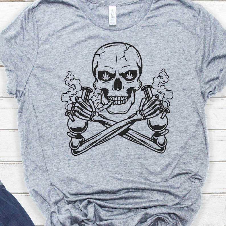 Skull Weed Svg Cannabis Cut Files Skull Smoking Bong Svg weed Svg ...