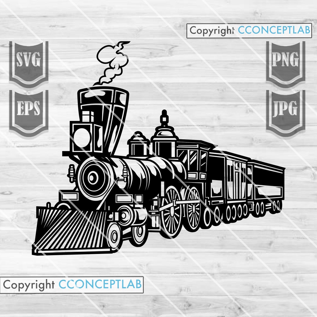 Train Svg | Old Vehicle Clipart| Ancient Transportation Cut File | Old ...