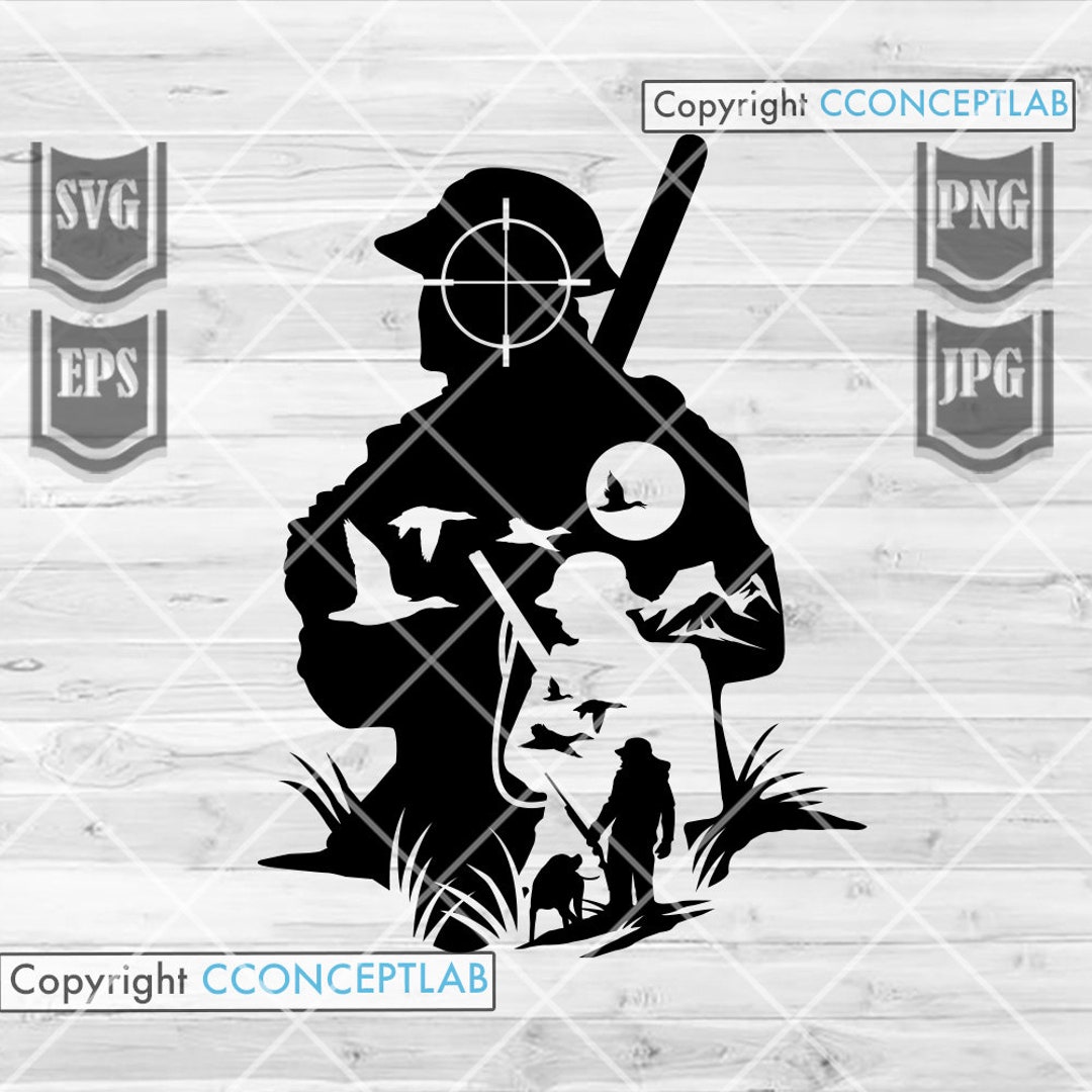 Duck Hunting Scene Svg | Target Waterfowl Stencil | Camping Scene ...