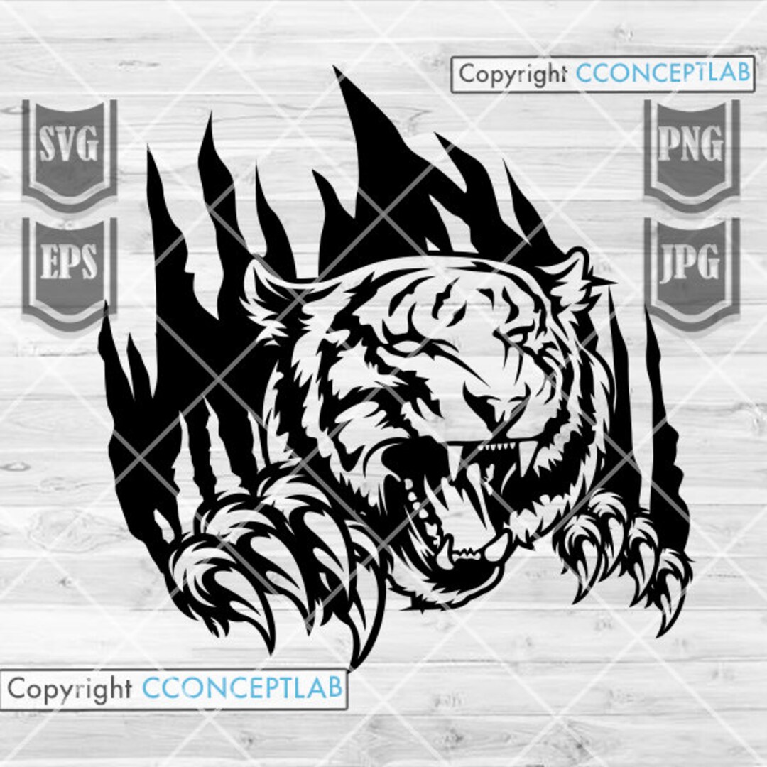 Wild Tiger Svg | Wild Tiger Clipart | Wild Tiger Cutfile | Wild Tiger ...