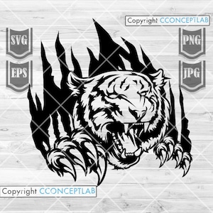 Wild Tiger Svg | Wild Tiger Clipart | Wild Tiger Cutfile | Wild Tiger ...