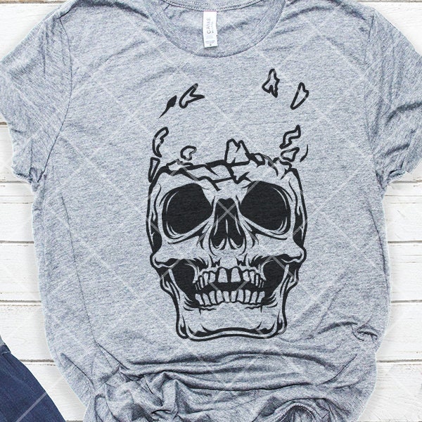 Skull Broken Head Svg Broken Human Skull Svg Broken Skull - Etsy