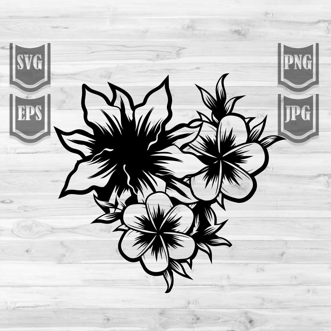 Flower Svg | Floral Clipart | Bouquet Stencil | Bundle of Flowers ...