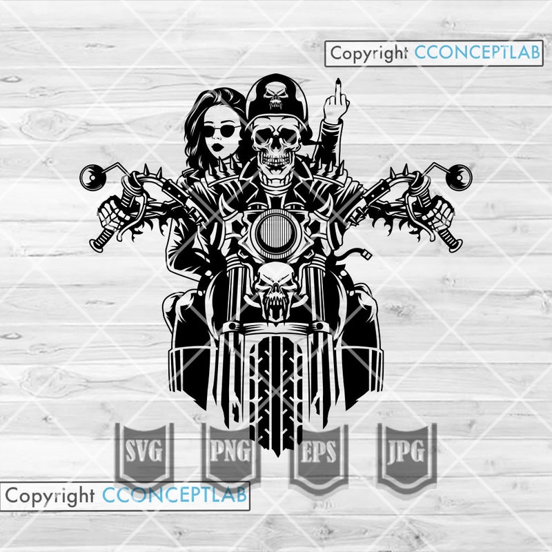 Skull Flipping off Svg - Etsy