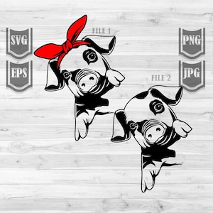 Peeking Pig Svg | Cute Pig Svg | Peeking Animal Svg | Pig Clipart | Pig ...