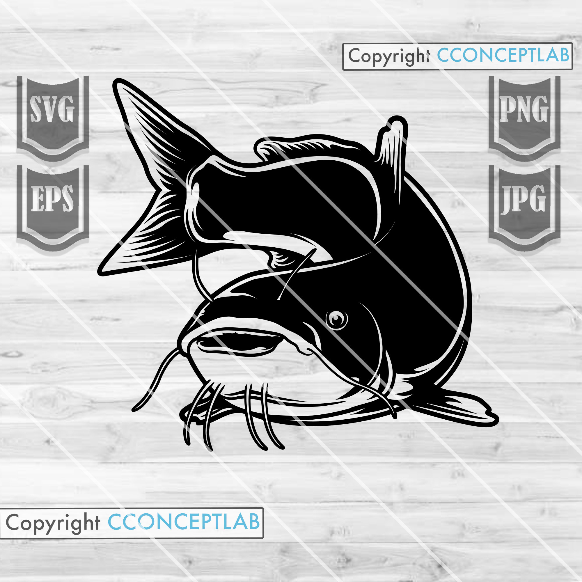 Catfish Illustration Svg File Catfish Clipart Catfish | Etsy