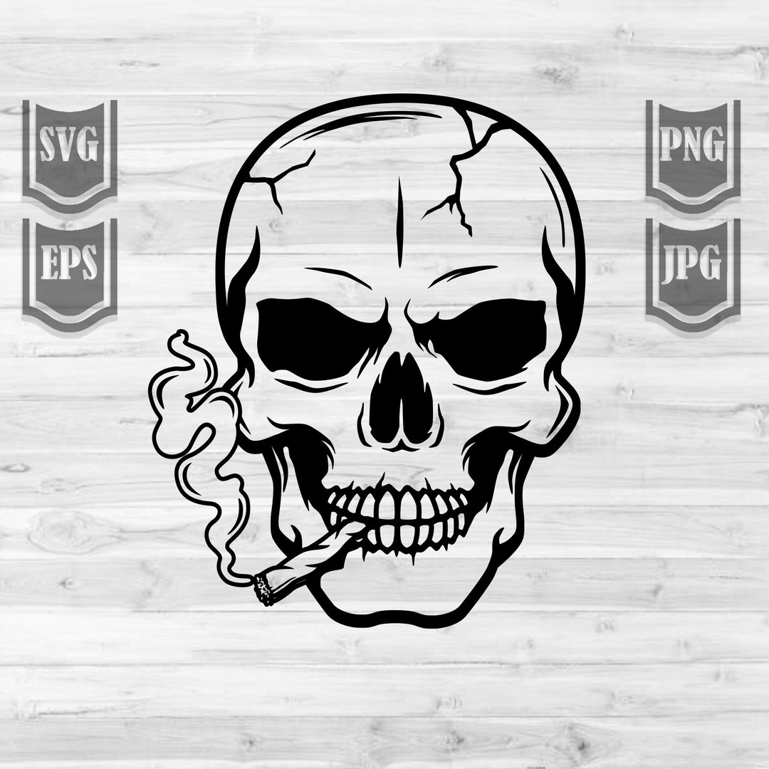 Skull Smoking Blunt