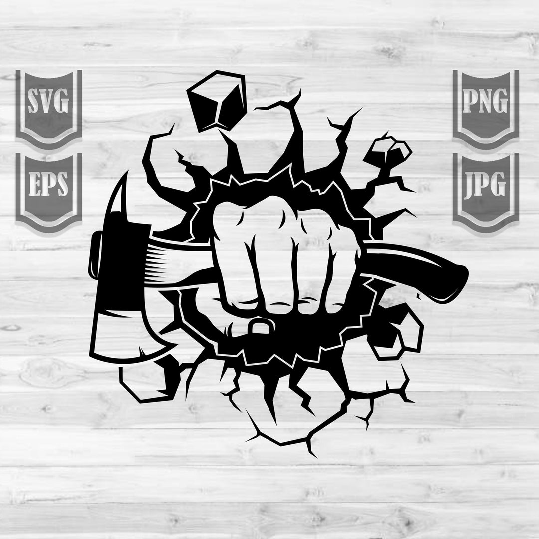 Smash Punch Fire Fighter Svg File | Firefighter Fist T-shirt Design ...