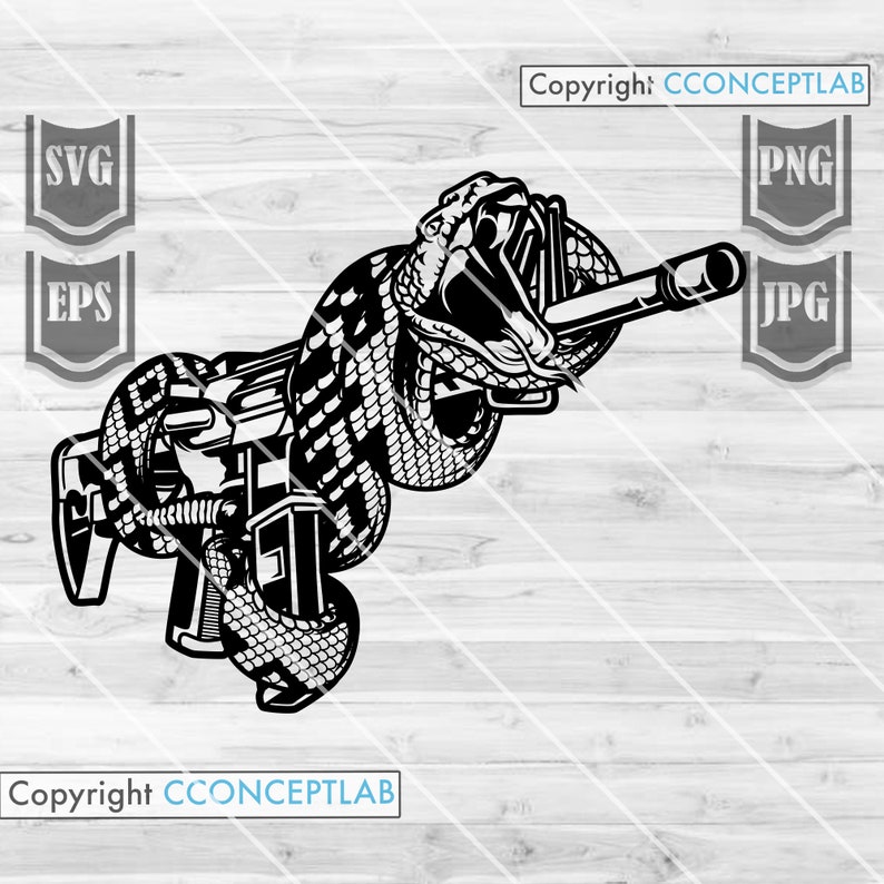 Snake Tactical Svg Weapon and Serpent Clipart Rattle Snake - Etsy