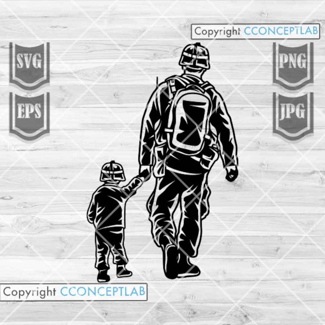 Soldier Dad and Son Svg | Military Dad Svg | Military Son Svg | Veteran ...