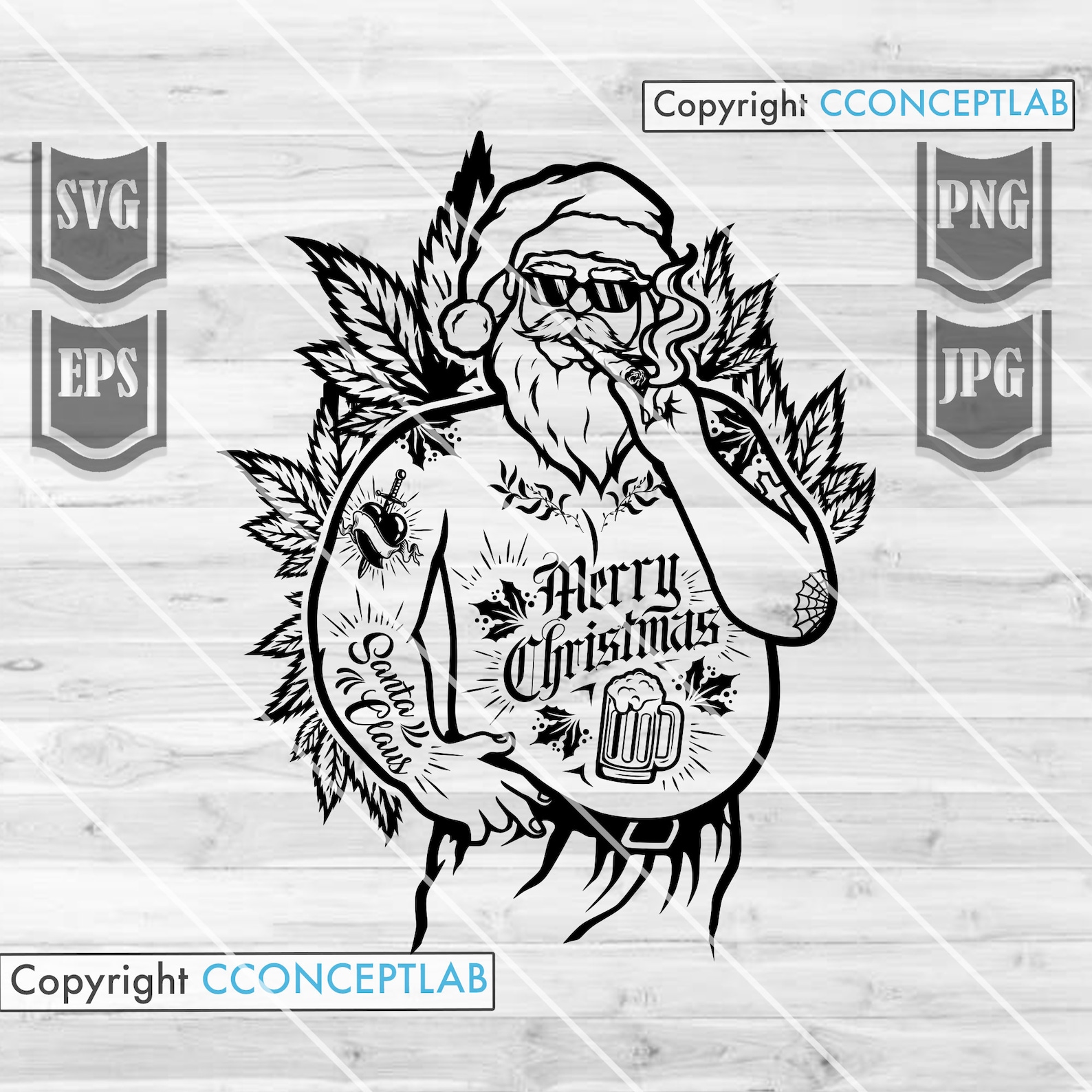 Santa Smoking Joint Svg Santa Dope Svg Santa Smoking Weed - Etsy
