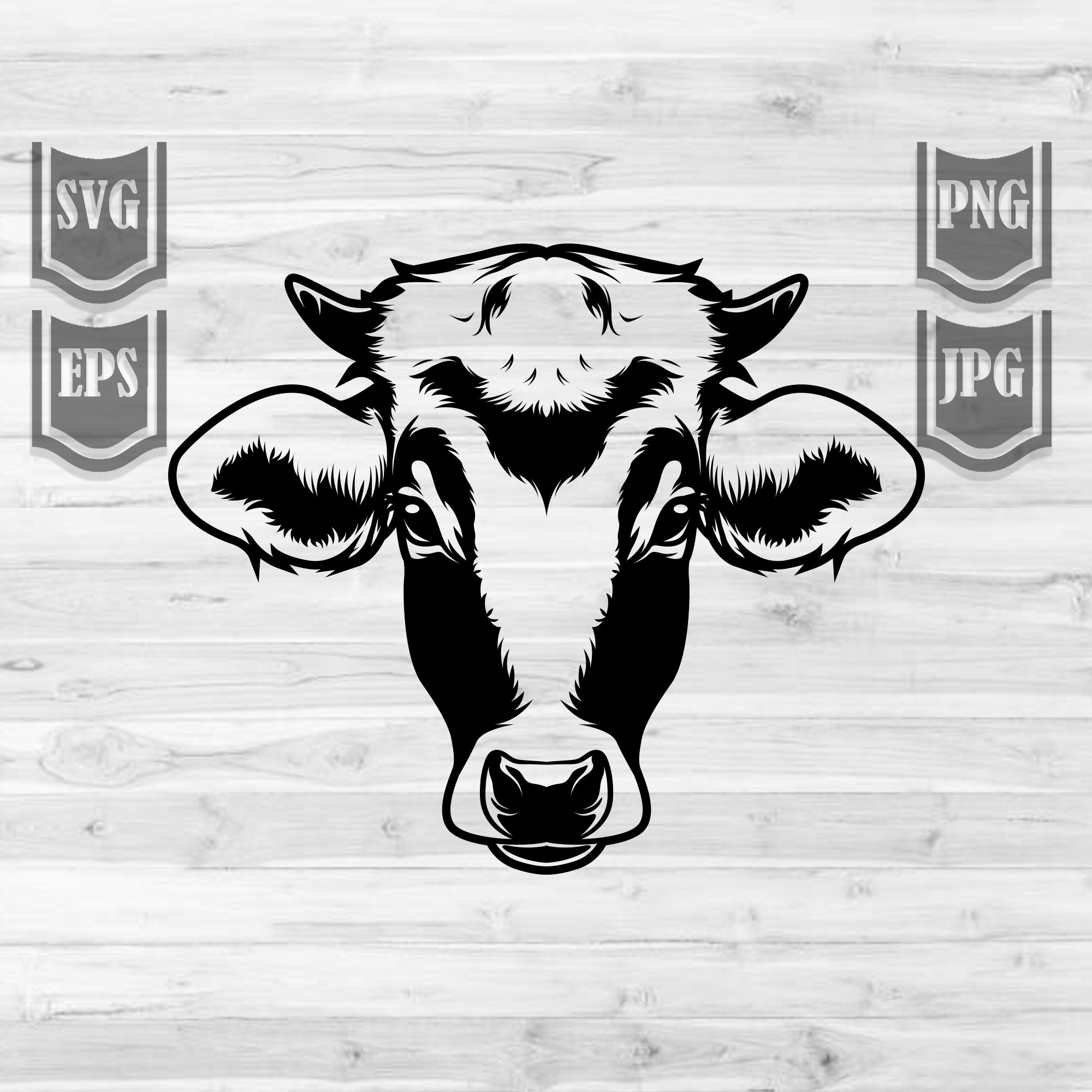 Cow Head Illustration || Svg File || Cow Clipart || Cow Svg || Cow Head ...