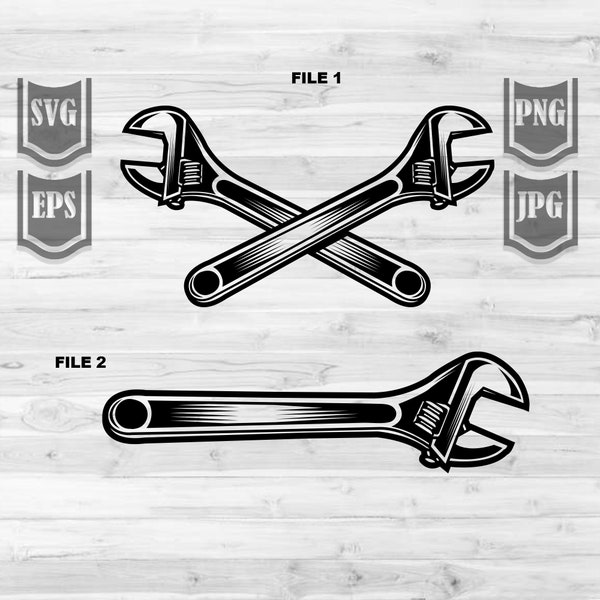 Crossed Wrenches Svg - Etsy