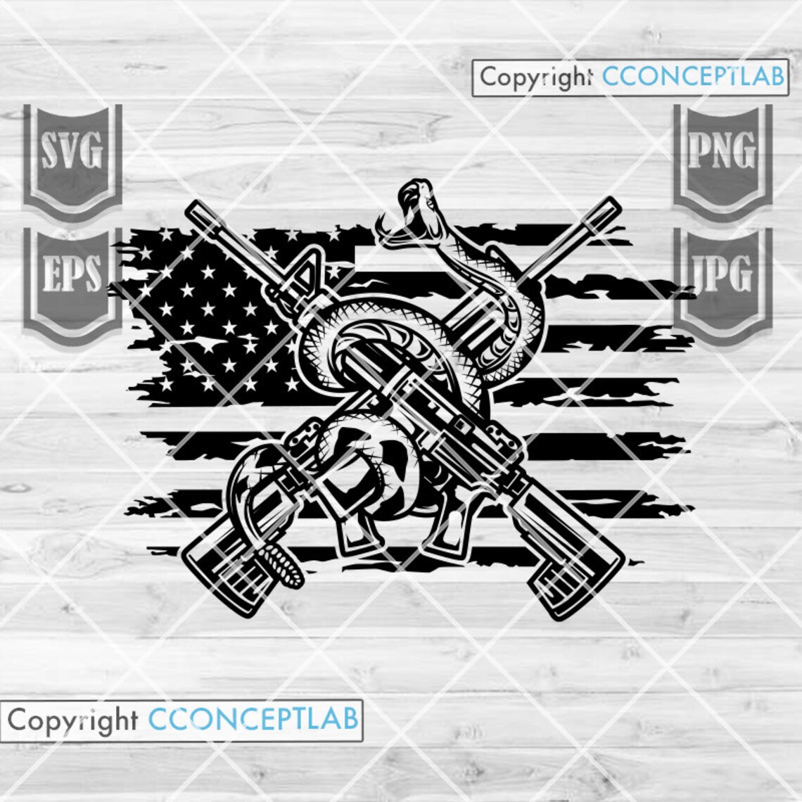 US Snake Tactical Svg Gun and Snake Svg Rattle Snake Svg - Etsy