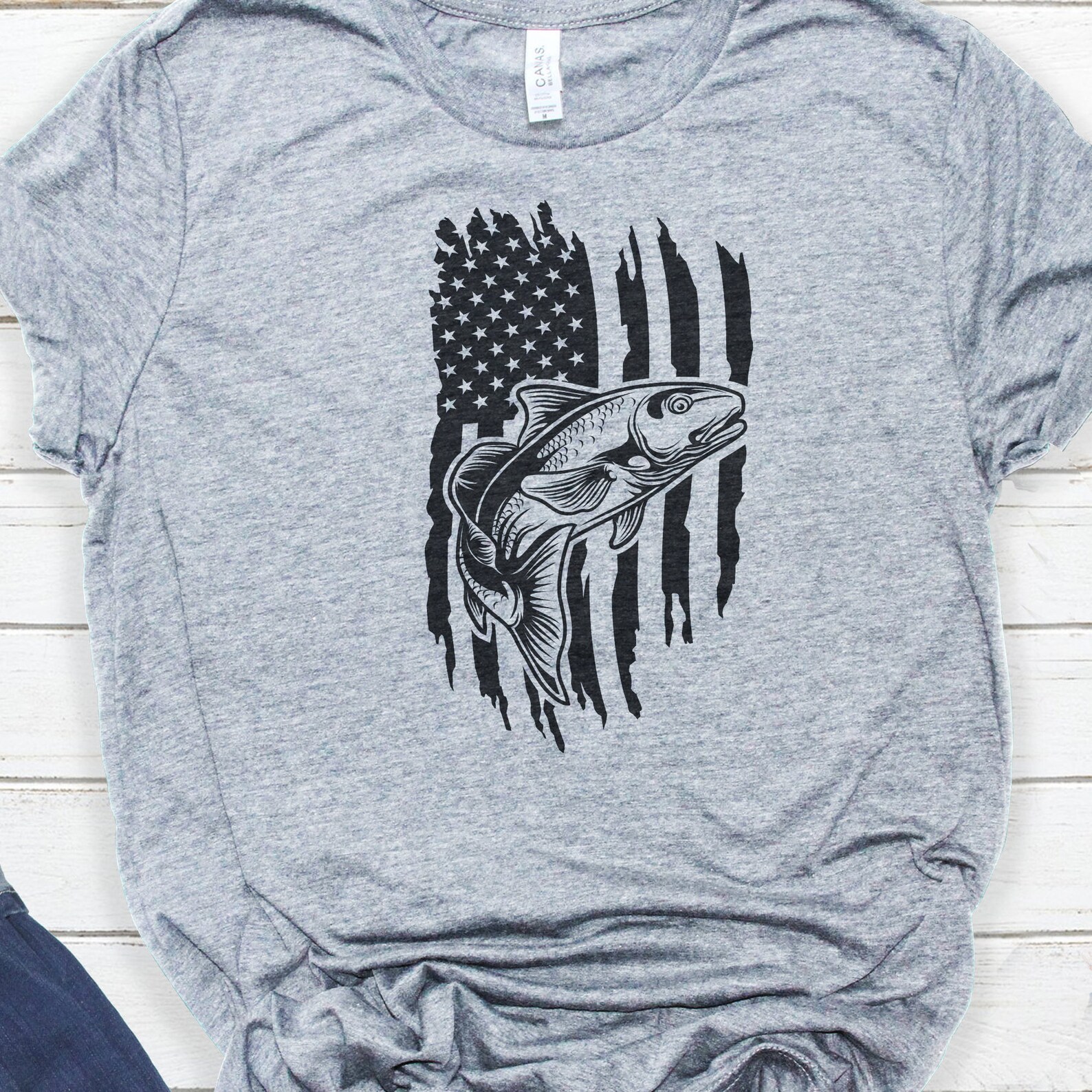 USA Flag Red Fish Svg File Fishing Monogram US - Etsy