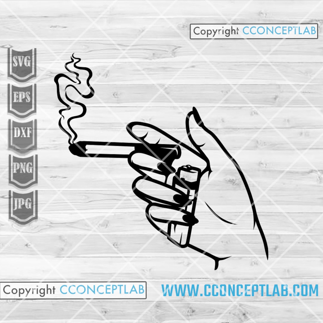 Sexy Hand Smoking Cigarette Svg | Lightning Cigar Cutfile | Girl ...