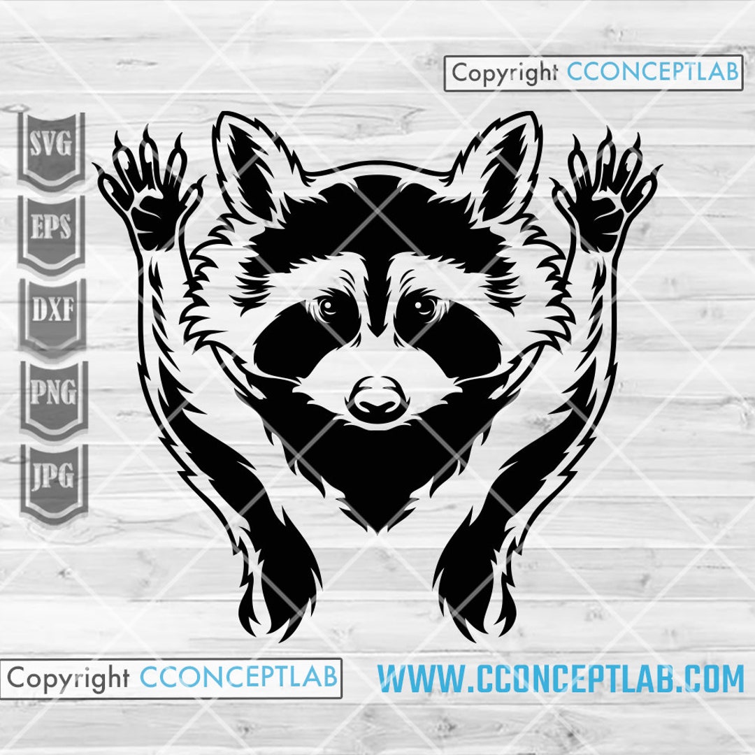Raccoon Surrender Hand Sign Svg | High Five Trash Panda Clipart | Hands ...