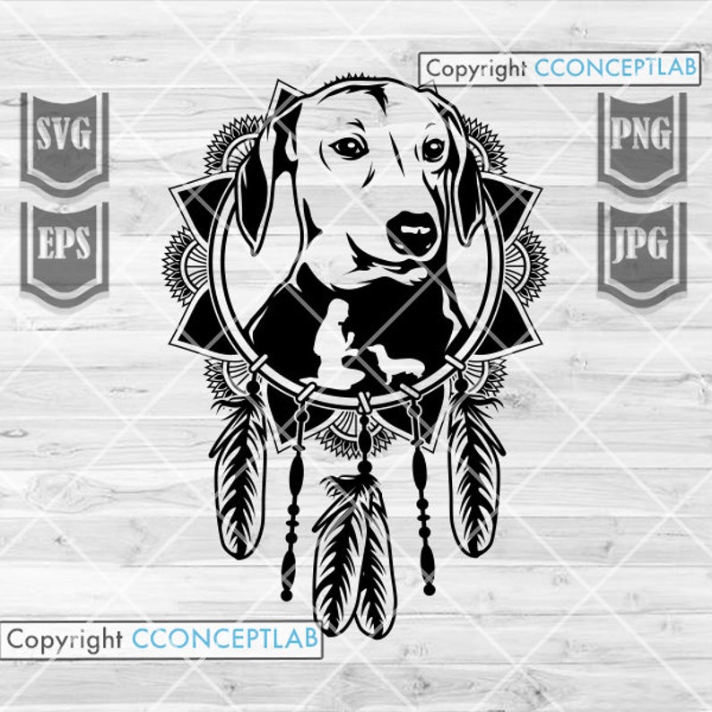 Dachshund Mandala Svg Dream Catcher Svg Dog Pet Portrait - Etsy