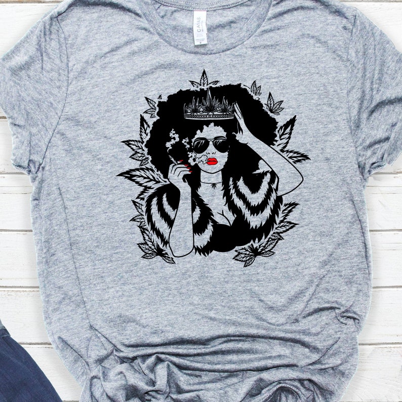 Afro Queen Cannabis Svg Diva Woman Clipart Black Weed - Etsy