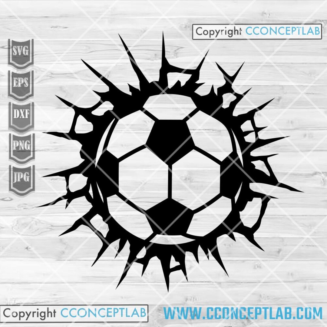 Soccer Ball Smash Wall Svg | Sports Clipart | Football Player | Game ...