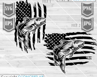 Watercolor Redfish Red Drum Texas Flag Hand Drawn - Etsy