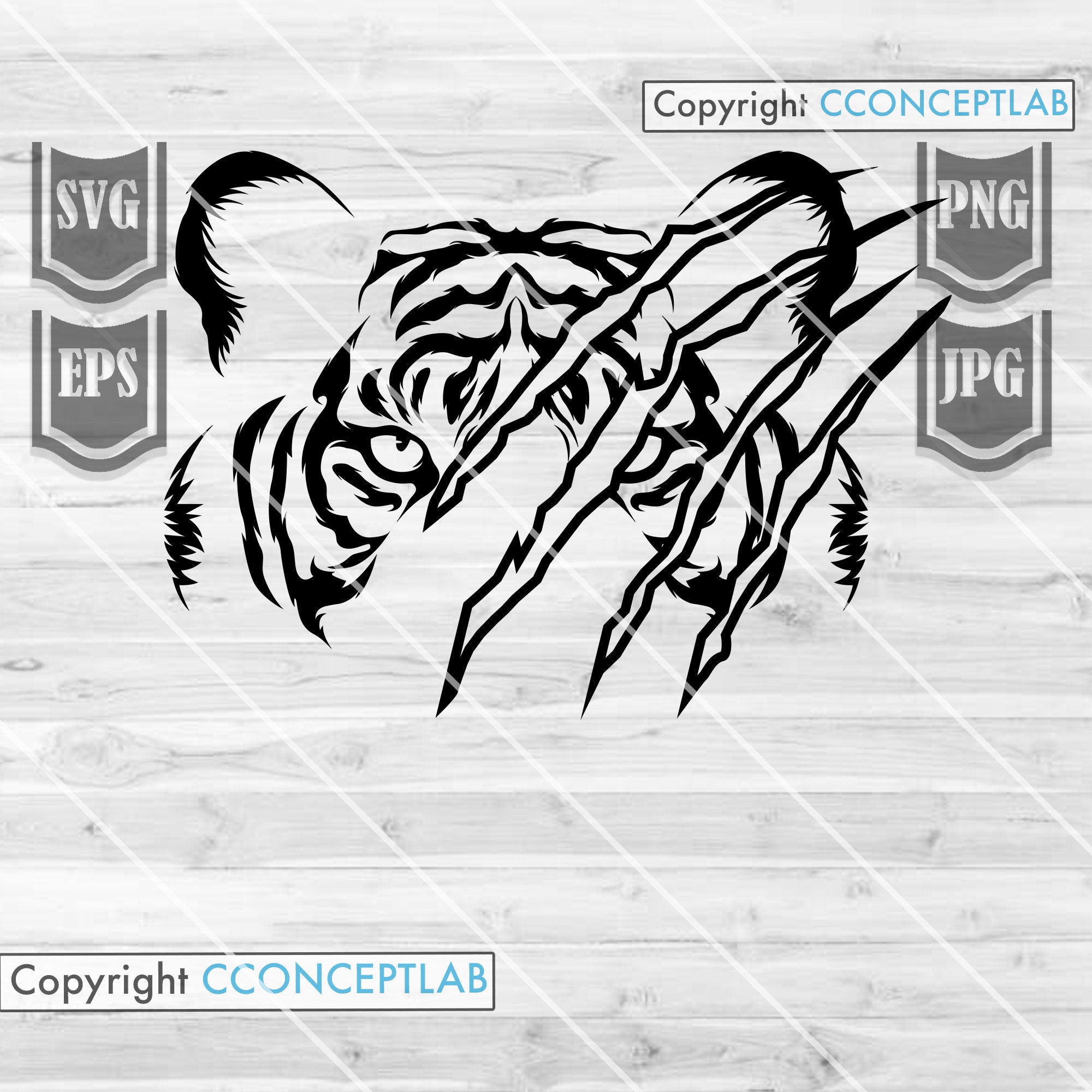 Tiger Scratch Svg Archivo // Tiger Cut Files // Tiger Svg // | Etsy