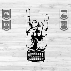 Rock N Roll Svg | Rockers Hand Sign Cut File | Hardcore Shirt Png ...