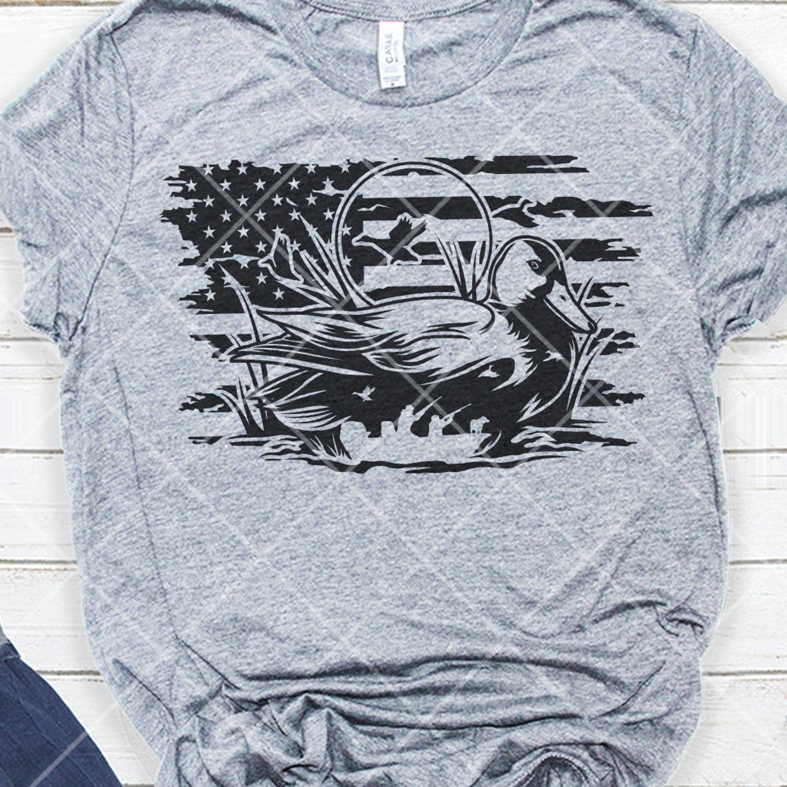 US Duck Hunting Scene Svg | USA Hunter Dad Clipart | Outdoor Shirt Png ...