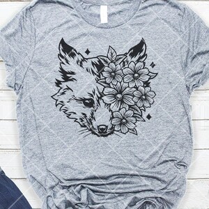 Floral Fox Svg | Woodland Animal Cutfile | Flower Fox Clipart ...
