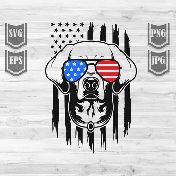 USA Dog Patriotic Svg File Labrador Dog Svg Merica | Etsy