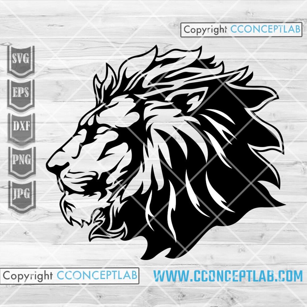 Lion Head Svg | Roar Clipart | Animal King Dxf | Big Cat Stencil | Wild ...