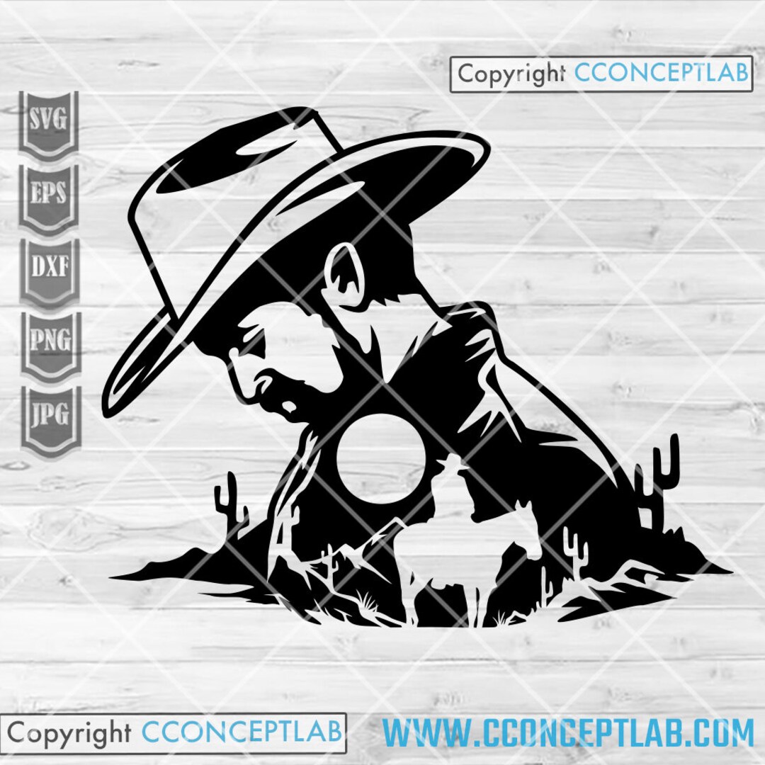Cowboy Scene Svg | Horse Lover Clipart | Western Dad Cutfile | Ranch ...