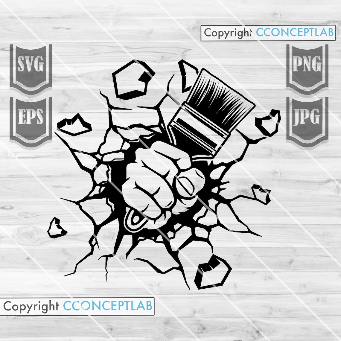 Smash Wall Painter Svg File Painter Svg Painting Svg | Etsy