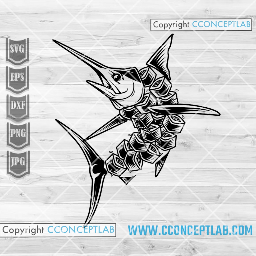 Marlin Sushi Svg | Japanese Food Clipart | Japan Fish Stencil | Salt ...