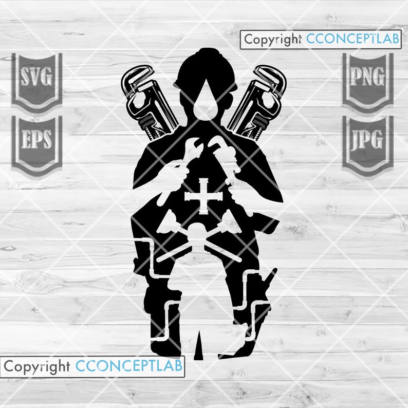Plumber Scene Svg | Plumbing Tools Clipart | Pipe Fitter Gift Idea Cut ...