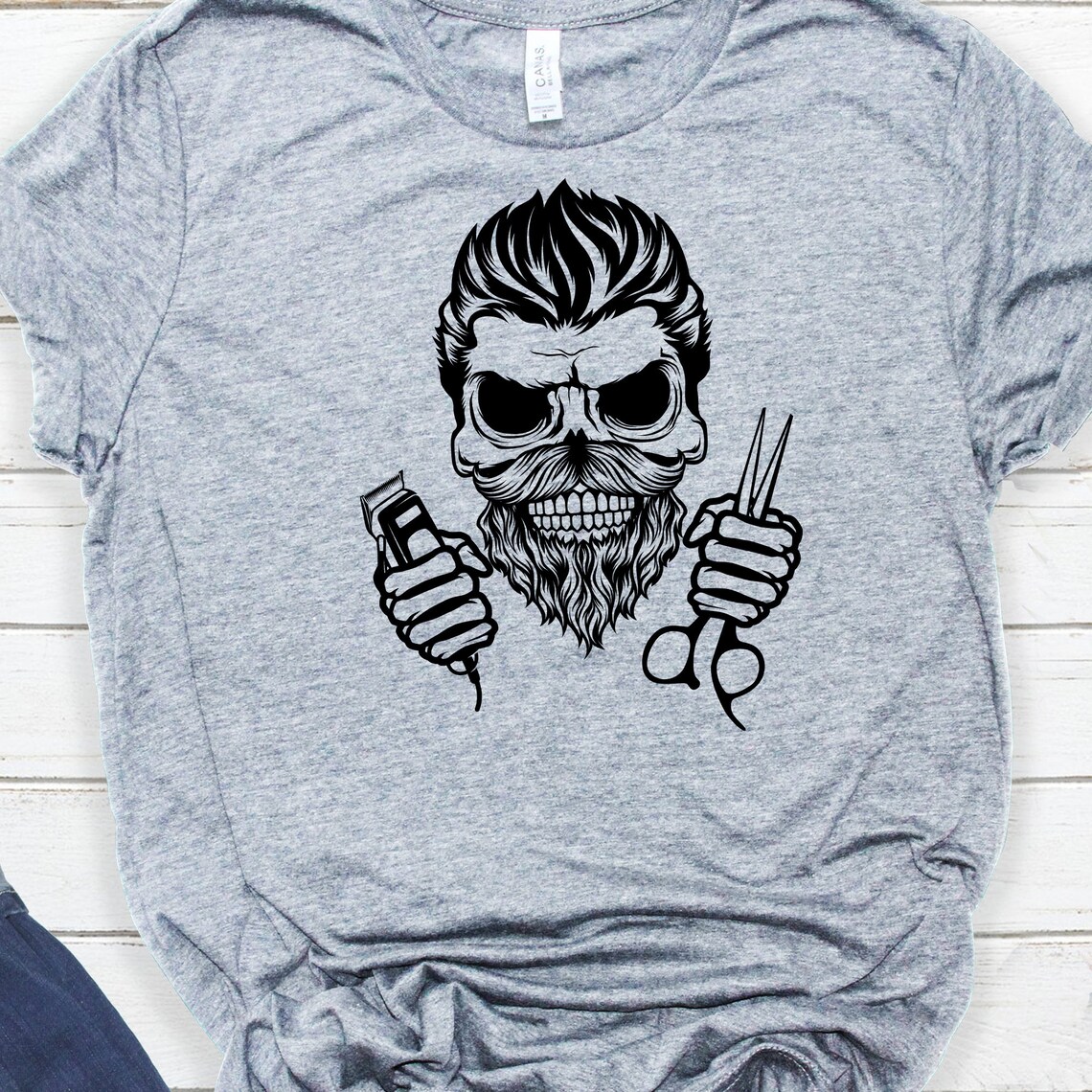 Barber Skull Svg File || Barbershop Monogram Svg || Barbershop Svg ...