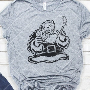 Santa Smoking Weed Svg High Kush Life Dxf 420 Christmas Shirt Png Rasta ...