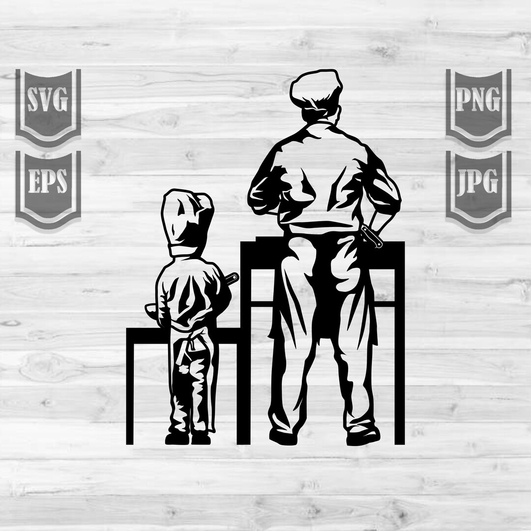 Father and Son Chef Svg | Like Father Like Son Clipart | Cooking Dad ...