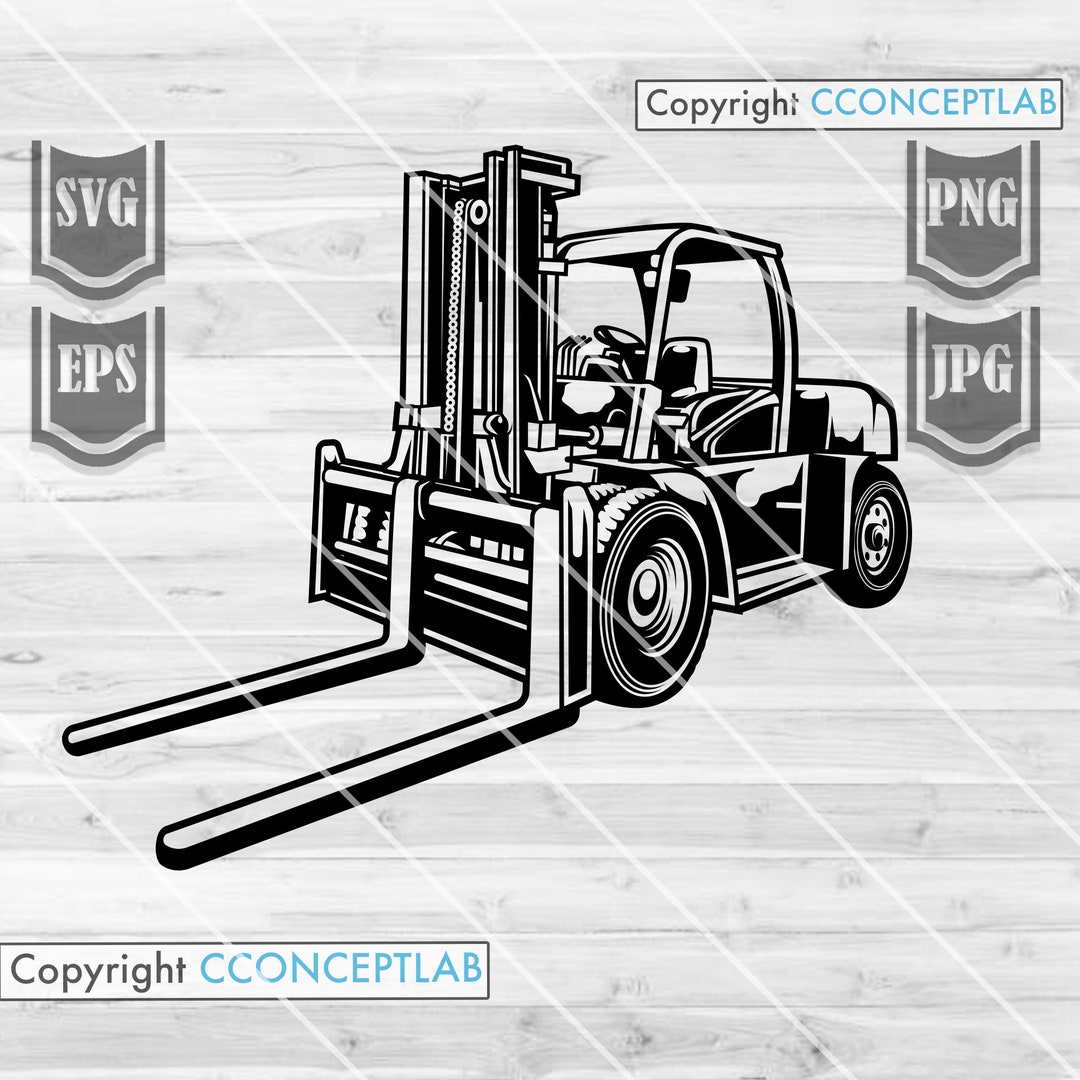 Forklift Svg | Trucker Dad Cutfile | Warehouse Truck Clipart | Heavy ...